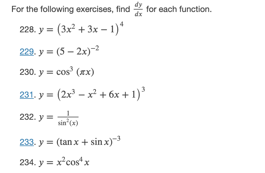 Solved For the following exercises, find for each function. | Chegg.com