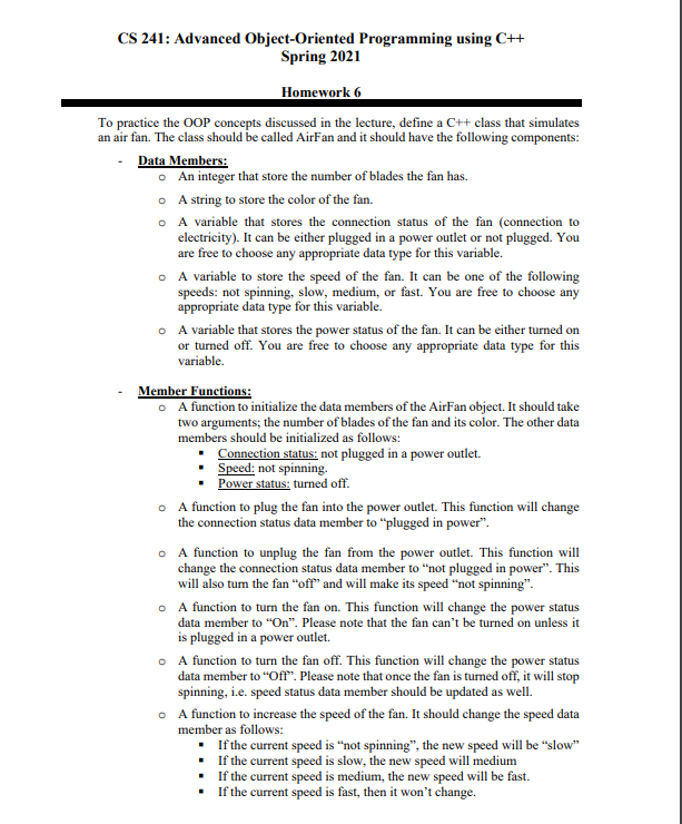 Solved CS 241: Advanced Object-Oriented Programming using | Chegg.com