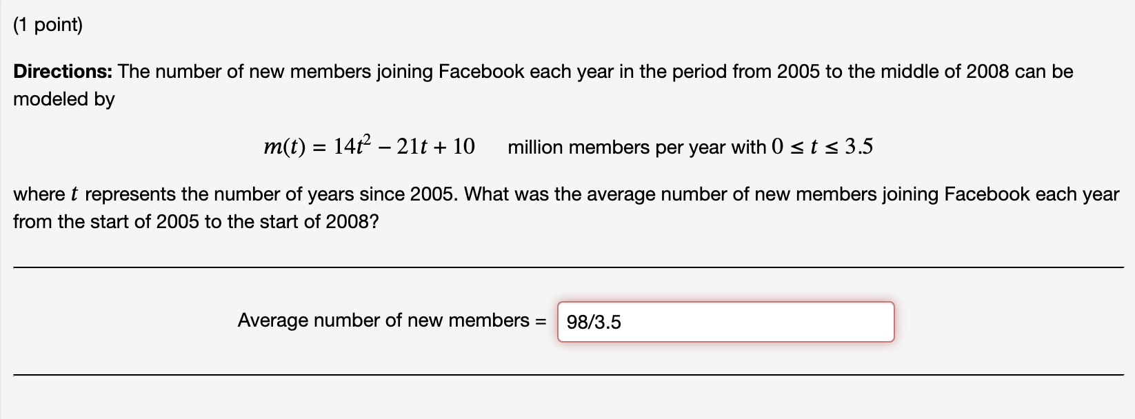 Solved Directions: The number of new members joining | Chegg.com