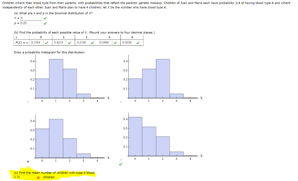 Solved Children inherit their blood type from their parents, | Chegg.com