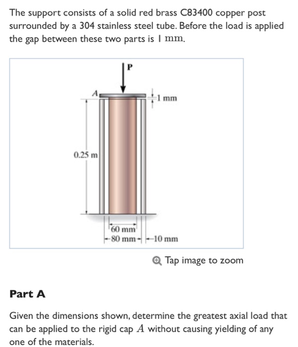 Solved The support consists of a solid red brass C83400 | Chegg.com