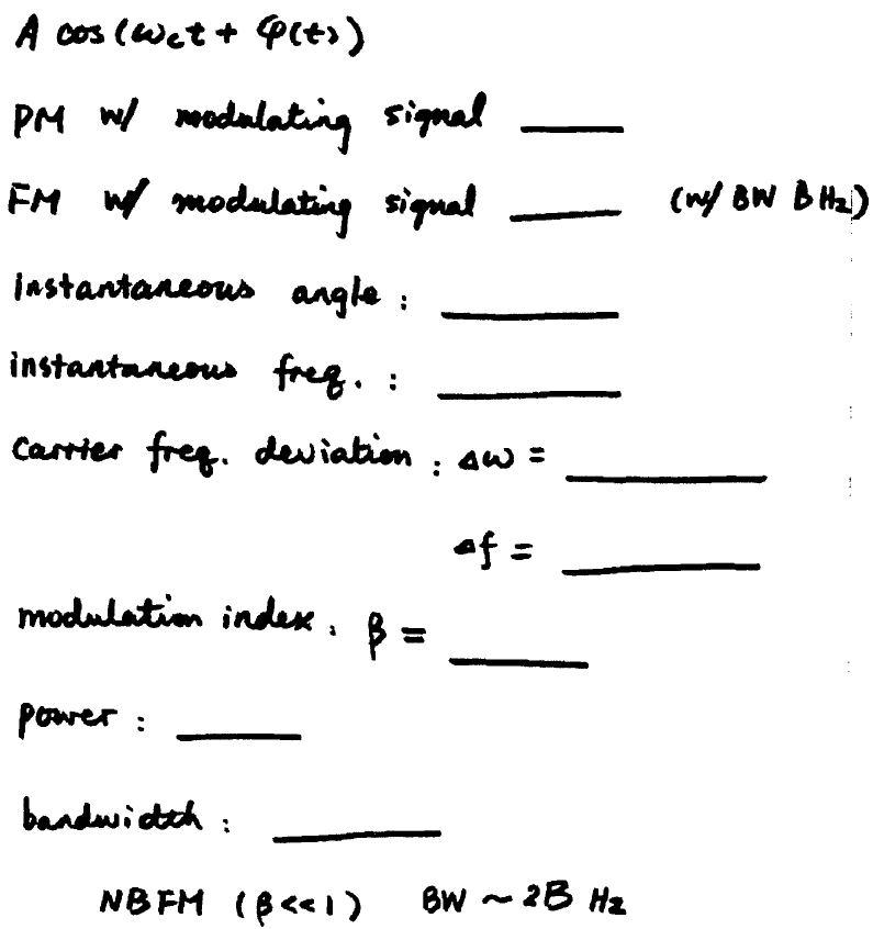 Solved Acos(ωct+φ(t)) PM wh modulating signal FM Wf | Chegg.com