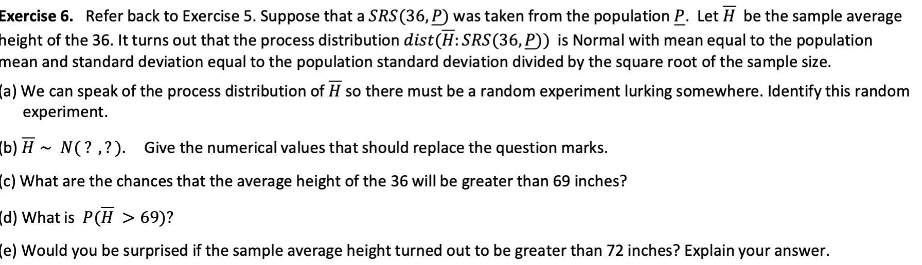 Solved Exercise 6. ﻿Refer back to ﻿Exercise 5 . ﻿Suppose | Chegg.com