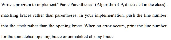 ALGORITHM 3-9 Parse Parentheses Algorithm parseParens | Chegg.com