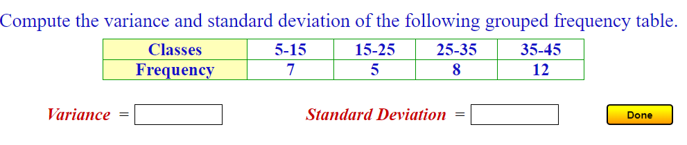 Solved mpute the variance and standard deviation of the | Chegg.com