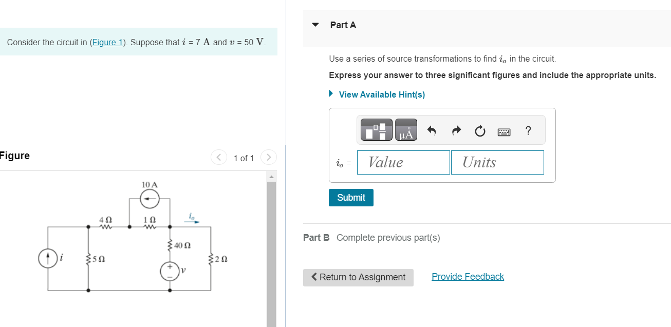 Solved Consider the circuit in (Eigure 1). Suppose that i=7 | Chegg.com