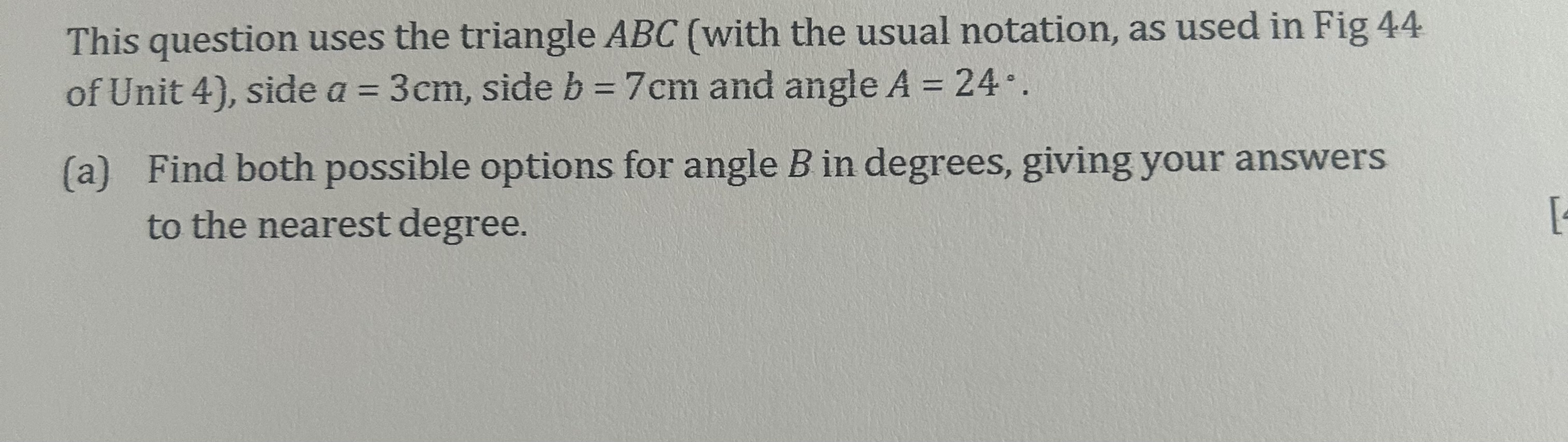 Solved This question uses the triangle ABC (with the usual | Chegg.com