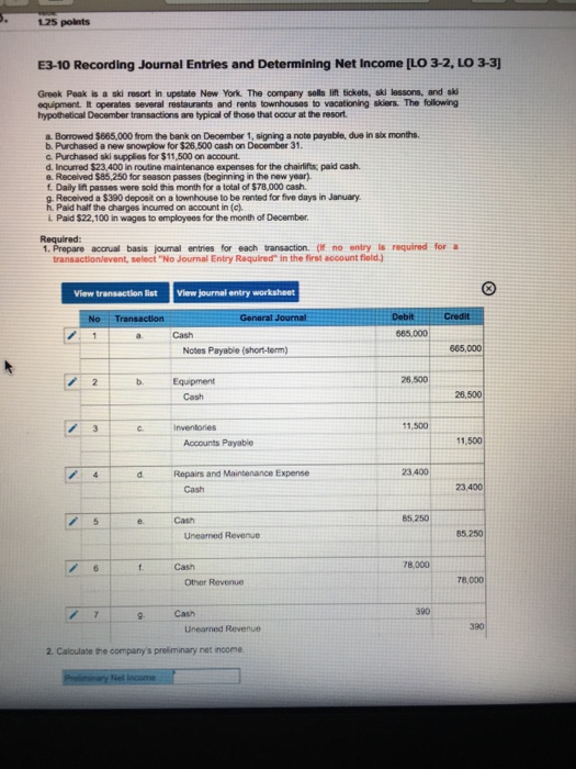 Solved Recording Journal Entries and Determining Net Income | Chegg.com