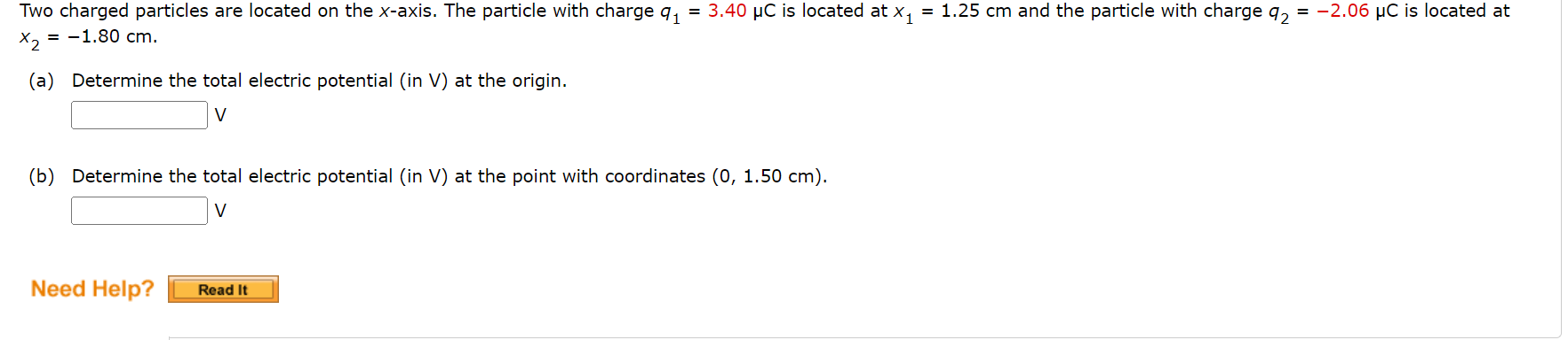 Solved Two charged particles are located on the x-axis. The | Chegg.com