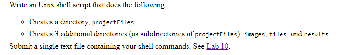 Solved Write an Unix shell script that does the following: o | Chegg.com