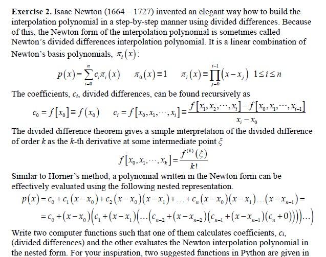Solved Exercise 2. Isaac Newton (1664−1727) invented an | Chegg.com