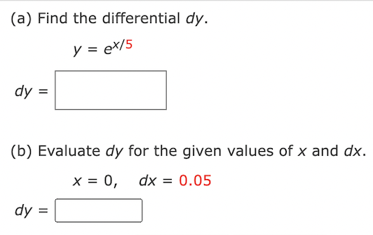 Solved Compute Δy and dy for the given values of x and | Chegg.com