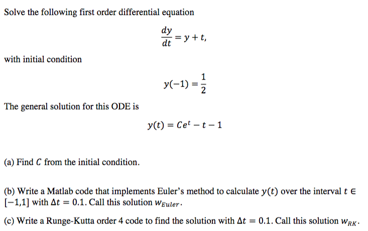 Solved Solve the following first order differential equation | Chegg.com