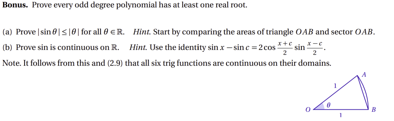 Solved Bonus. Prove every odd degree polynomial has at least | Chegg.com