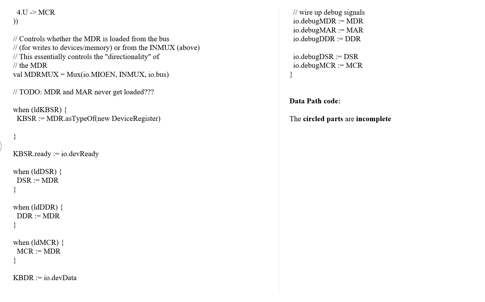 chisel coding help • Double-ported, 16-bit register | Chegg.com