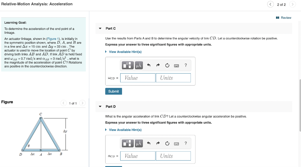 Solved Relative-Motion Analysis: Acceleration 2 of 2 II | Chegg.com