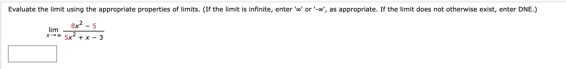 Solved Evaluate the limit using the appropriate properties | Chegg.com