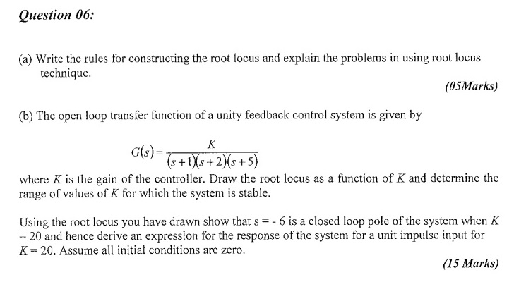 (a) Write the rules for constructing the root locus | Chegg.com