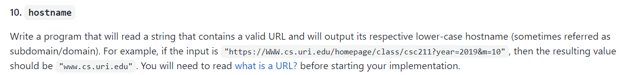 10. hostname Write a program that will read a string | Chegg.com