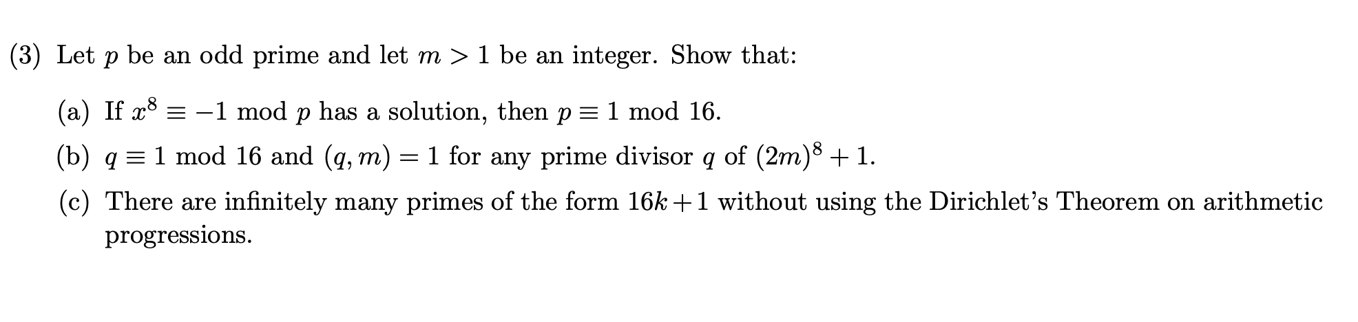 Solved (3) Let p be an odd prime and let m>1 be an integer. | Chegg.com