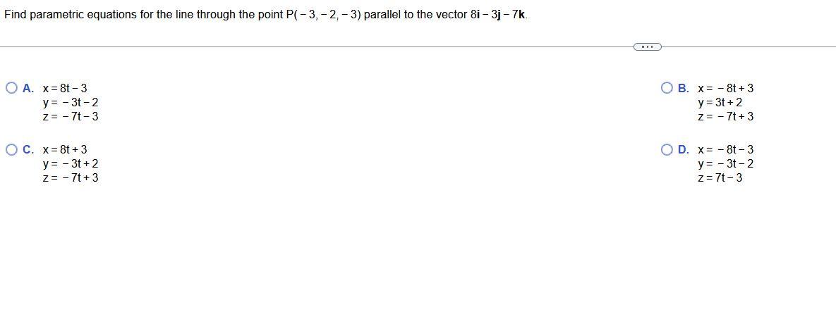 Solved Find parametric equations for the line through the | Chegg.com