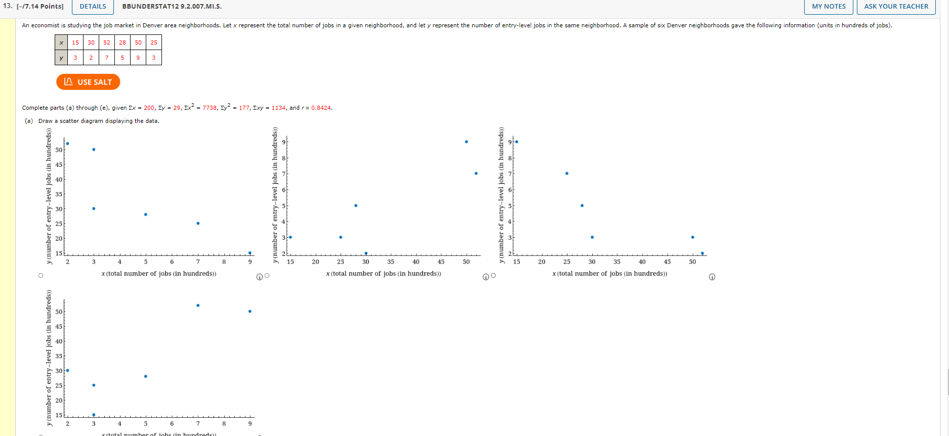 Solved MY NOTES 13. [-/7.14 Points] DETAILS BBUNDERSTAT12 | Chegg.com
