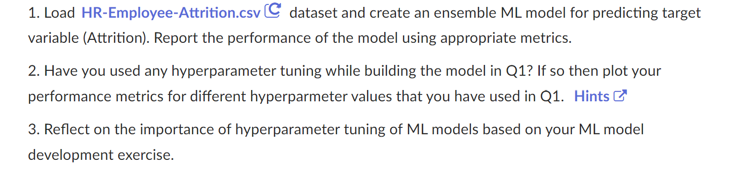 Solved 1. Load HR-Employee-Attrition.csv [C dataset and | Chegg.com