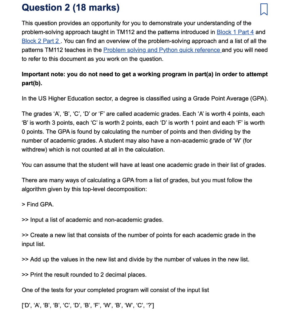 Solved Question 2 (18 marks) This question provides an | Chegg.com