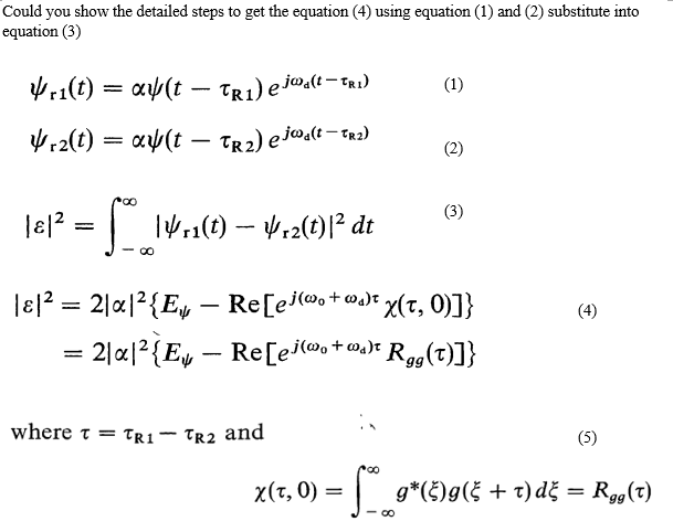 Could you show the detailed steps to get the equation | Chegg.com