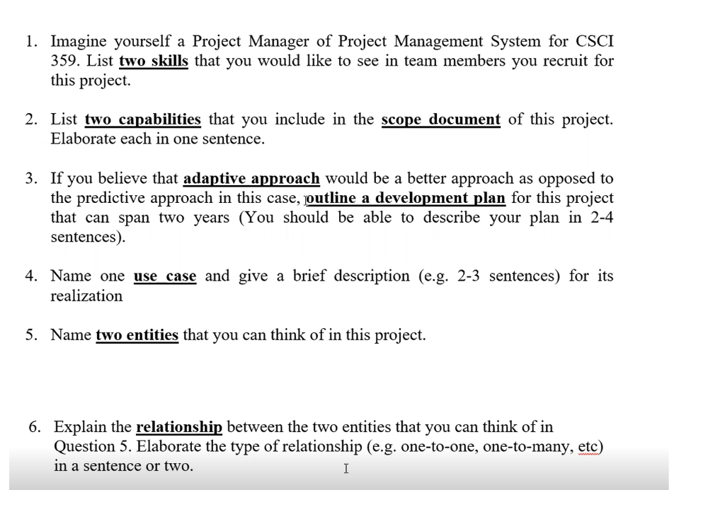 Solved Please read the details of the project and answer the | Chegg.com