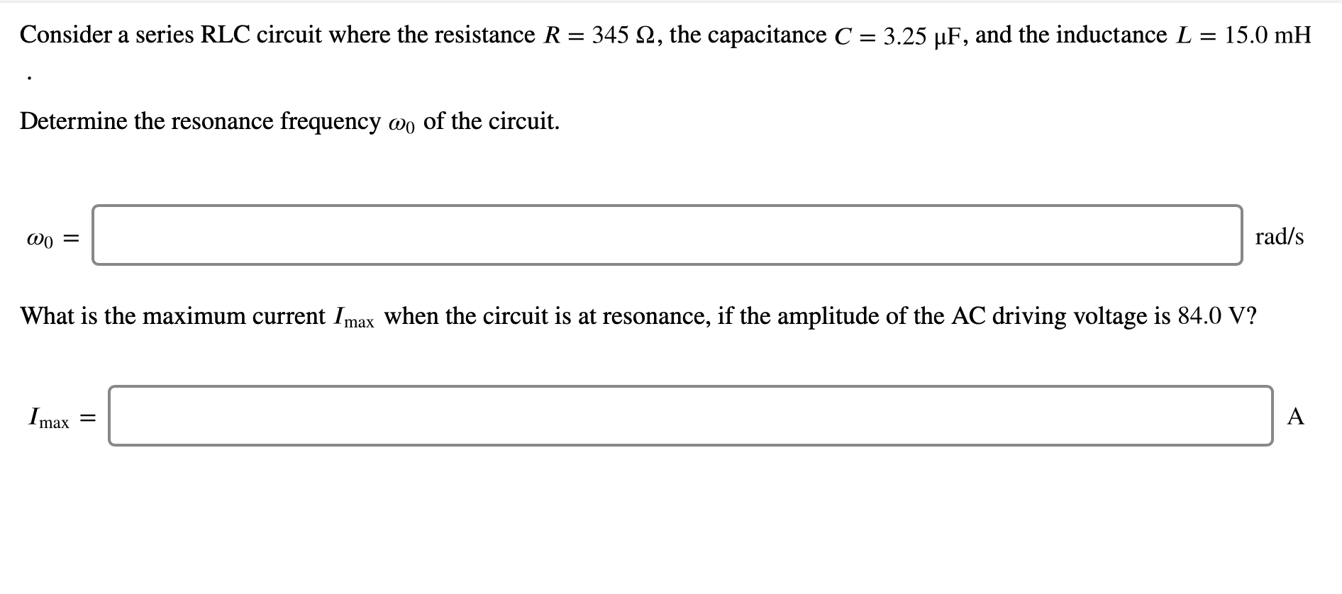 Solved Consider a series RLC circuit where the resistance R | Chegg.com
