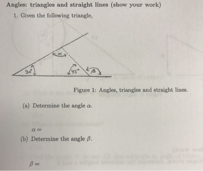 Solved Given the following triangle, (a) Determine the angle | Chegg.com