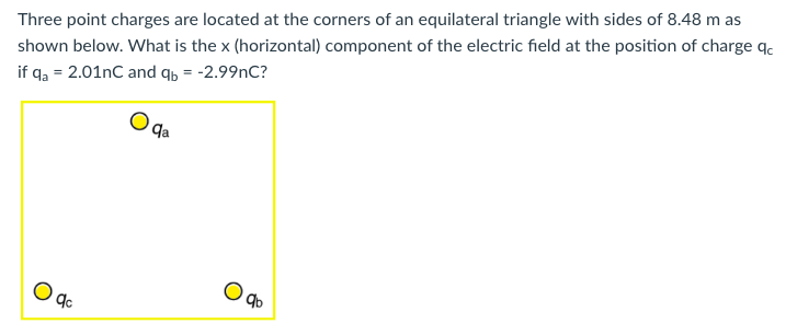 Solved Three point charges are located at the corners of an | Chegg.com