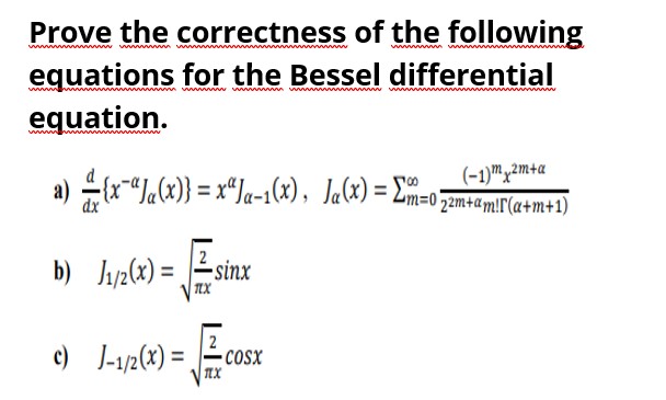 Solved Prove the correctness of the following equations for | Chegg.com