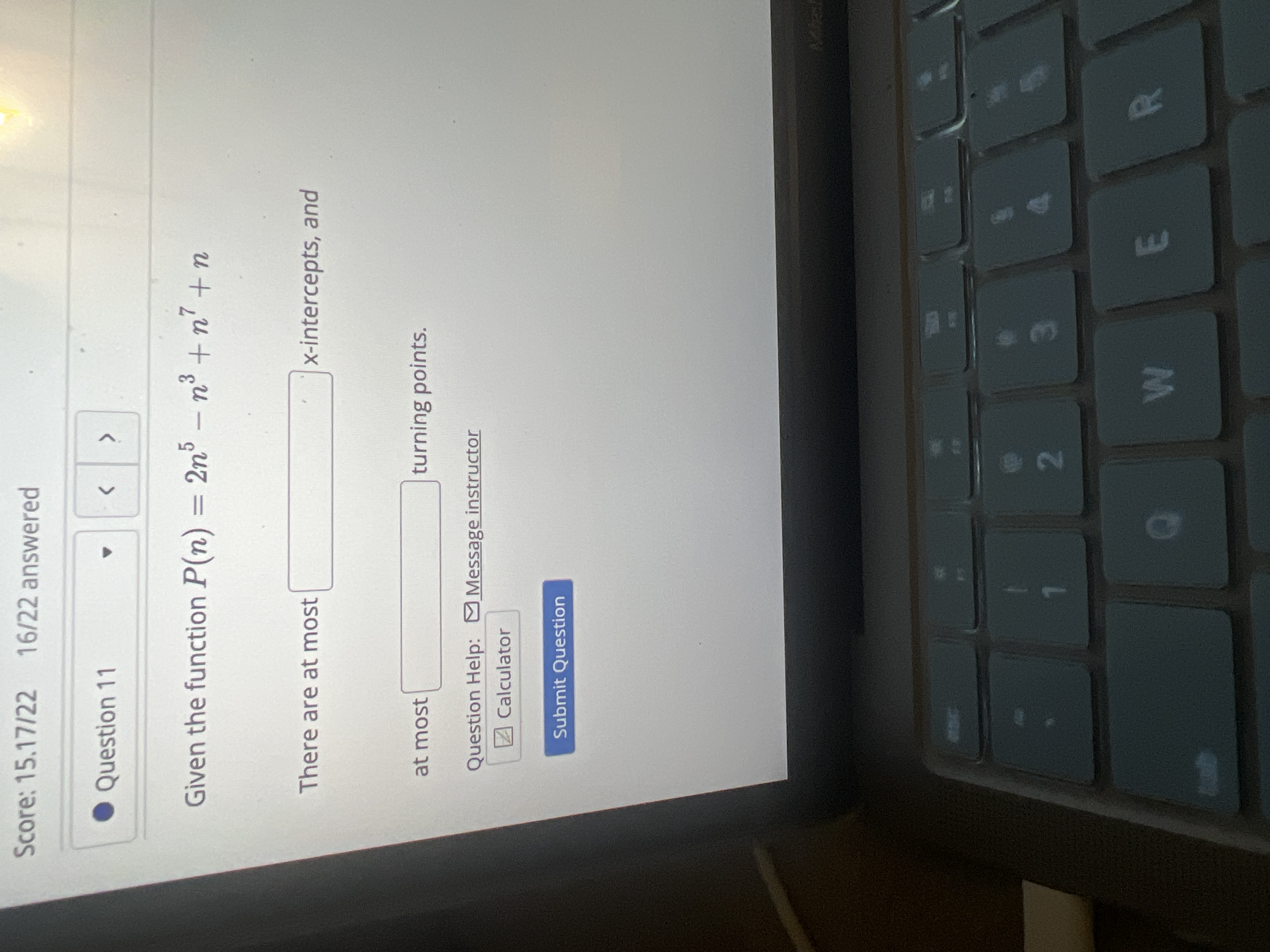 Solved Given the function P(n)=2n5-n3+n7+nThere are at | Chegg.com