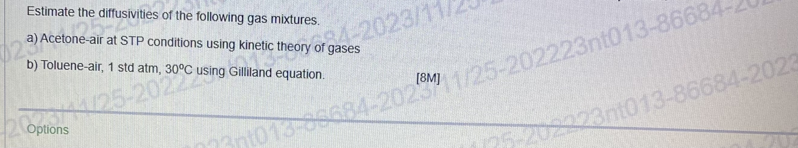 Solved Estimate the diffusivities of the following gas | Chegg.com