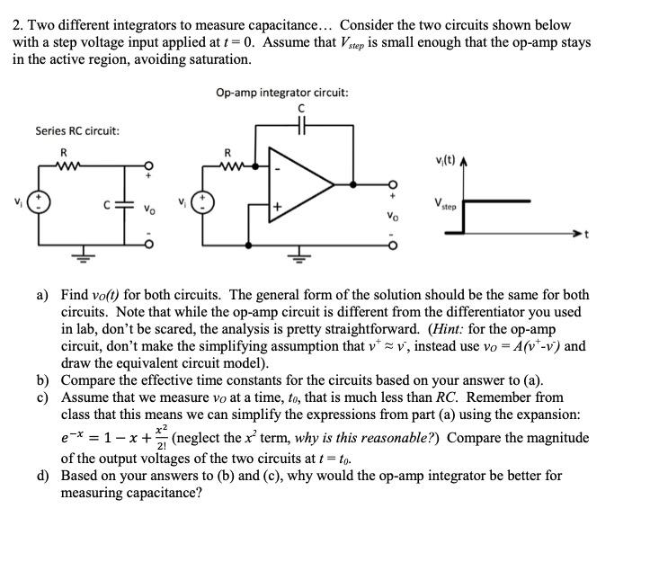 Solved 2. Two different integrators to measure | Chegg.com