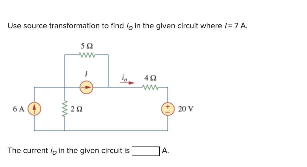 Solved Use source transformation to find iO in the given | Chegg.com