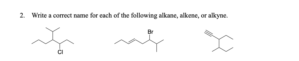 Solved Write a correct name for each of the following | Chegg.com