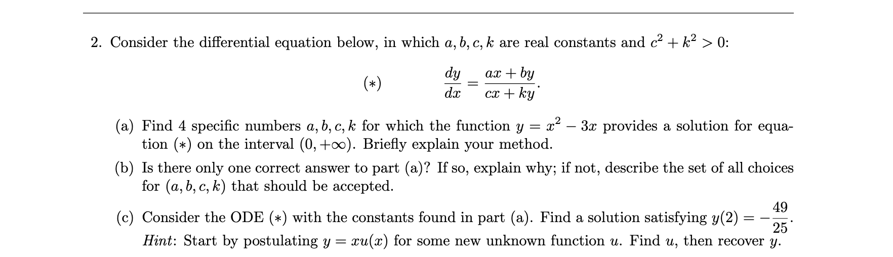 Solved 2. Consider the differential equation below, in which | Chegg.com