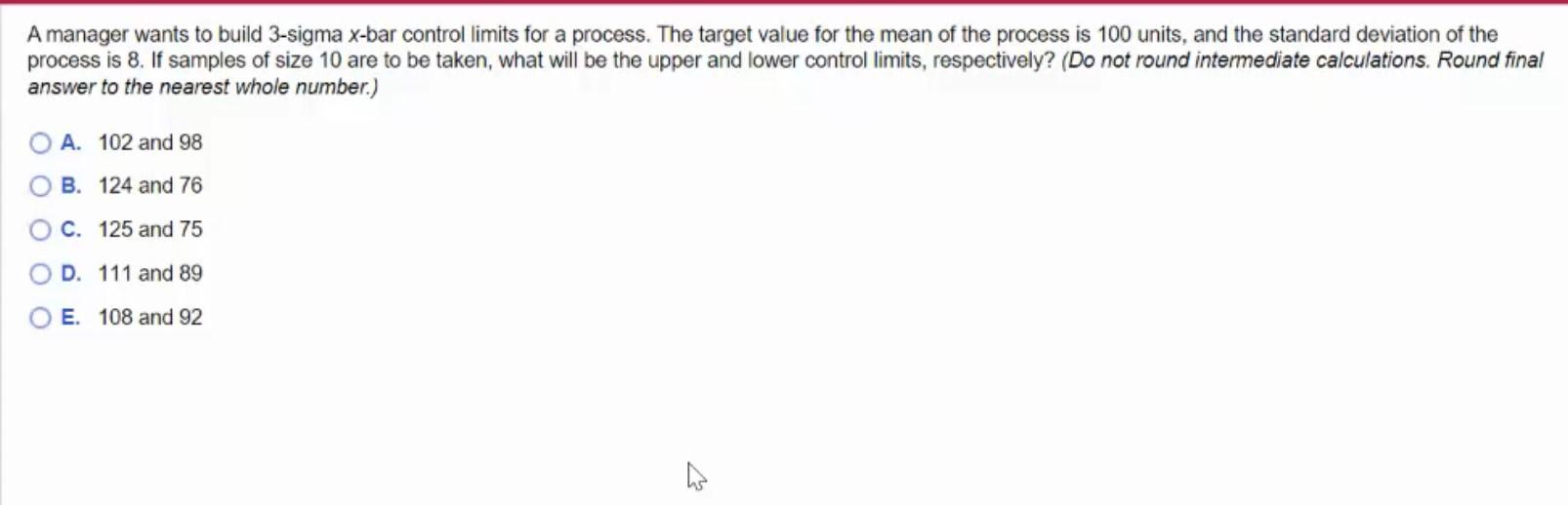 Solved A manager wants to build 3-sigma x-bar control limits | Chegg.com