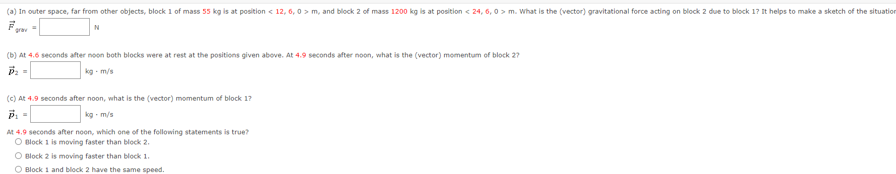 Solved (a) In outer space, far from other objects, block 1 | Chegg.com