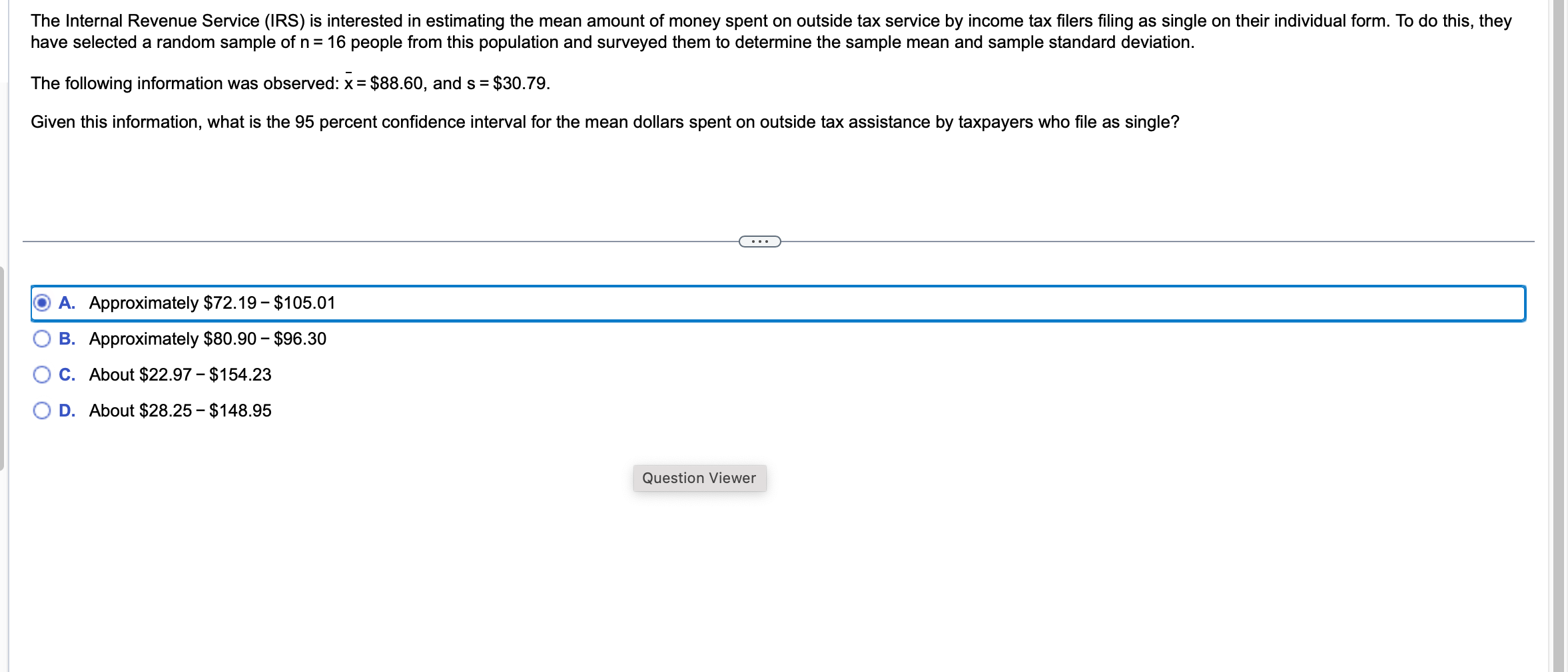 Solved have selected a random sample of n=16 people from | Chegg.com