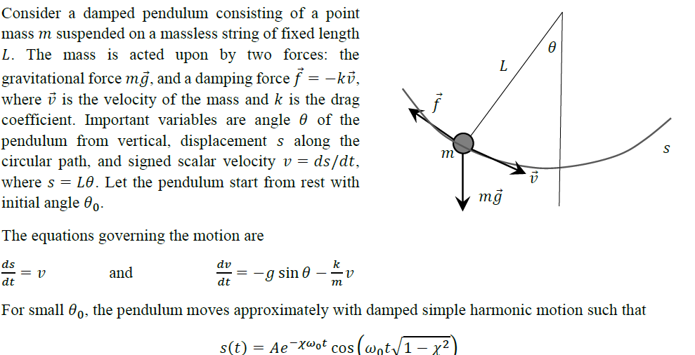 Solved How can I Produce the Animation of this Pendulum in | Chegg.com