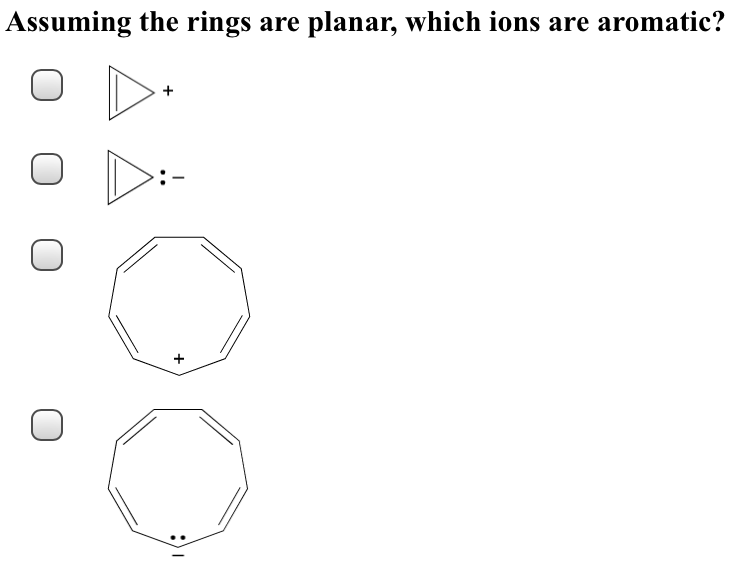 Solved Assuming the rings are planar, which ions are | Chegg.com