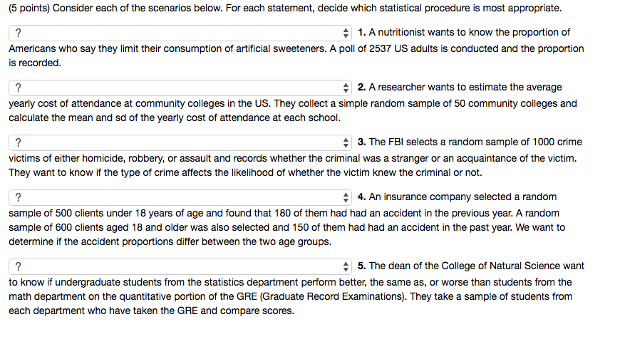 Solved (5 points) Consider each of the scenarios below. For | Chegg.com