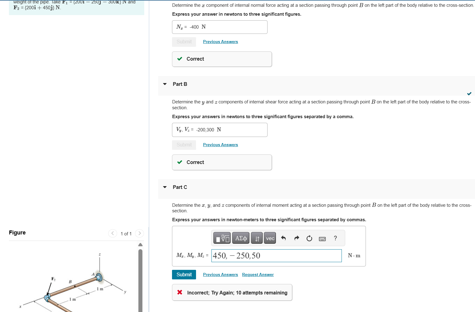 weight of the pipe. ake | Chegg.com