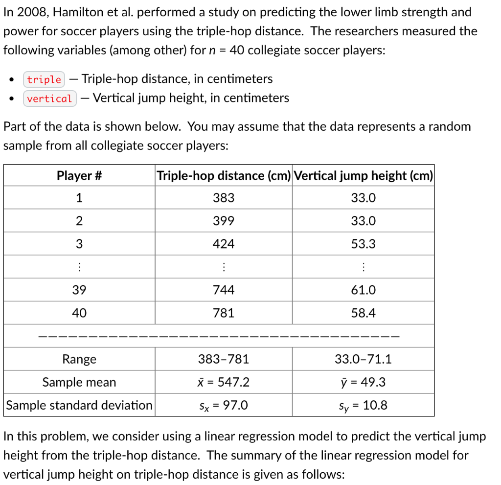 Solved In 2008, Hamilton et al. performed a study on | Chegg.com
