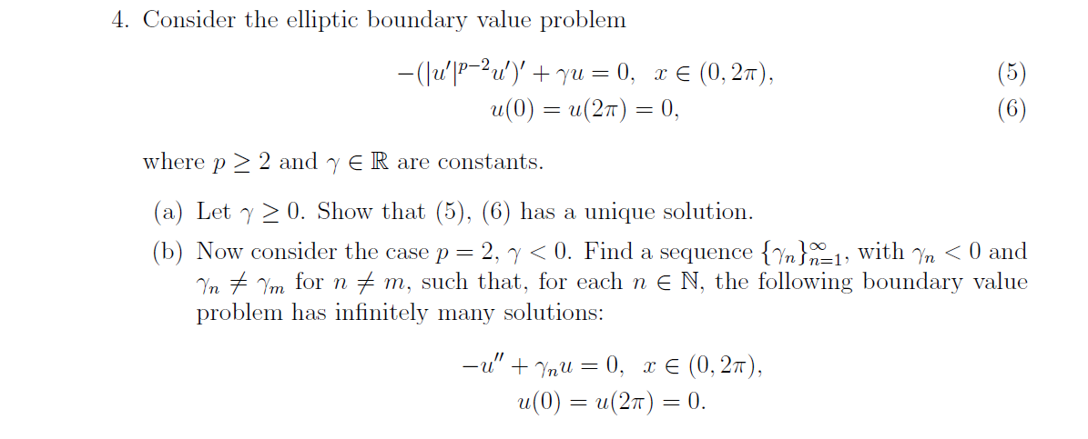 4. Consider the elliptic boundary value problem | Chegg.com
