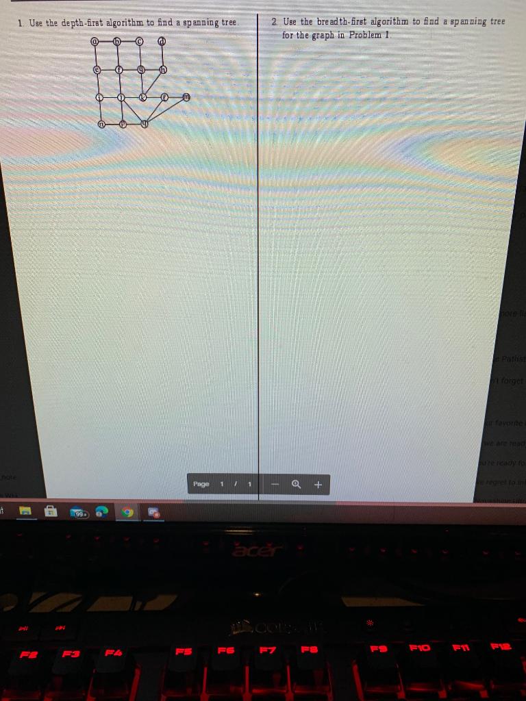 Solved 1 Use the depth-first algorithm to find a spanning | Chegg.com